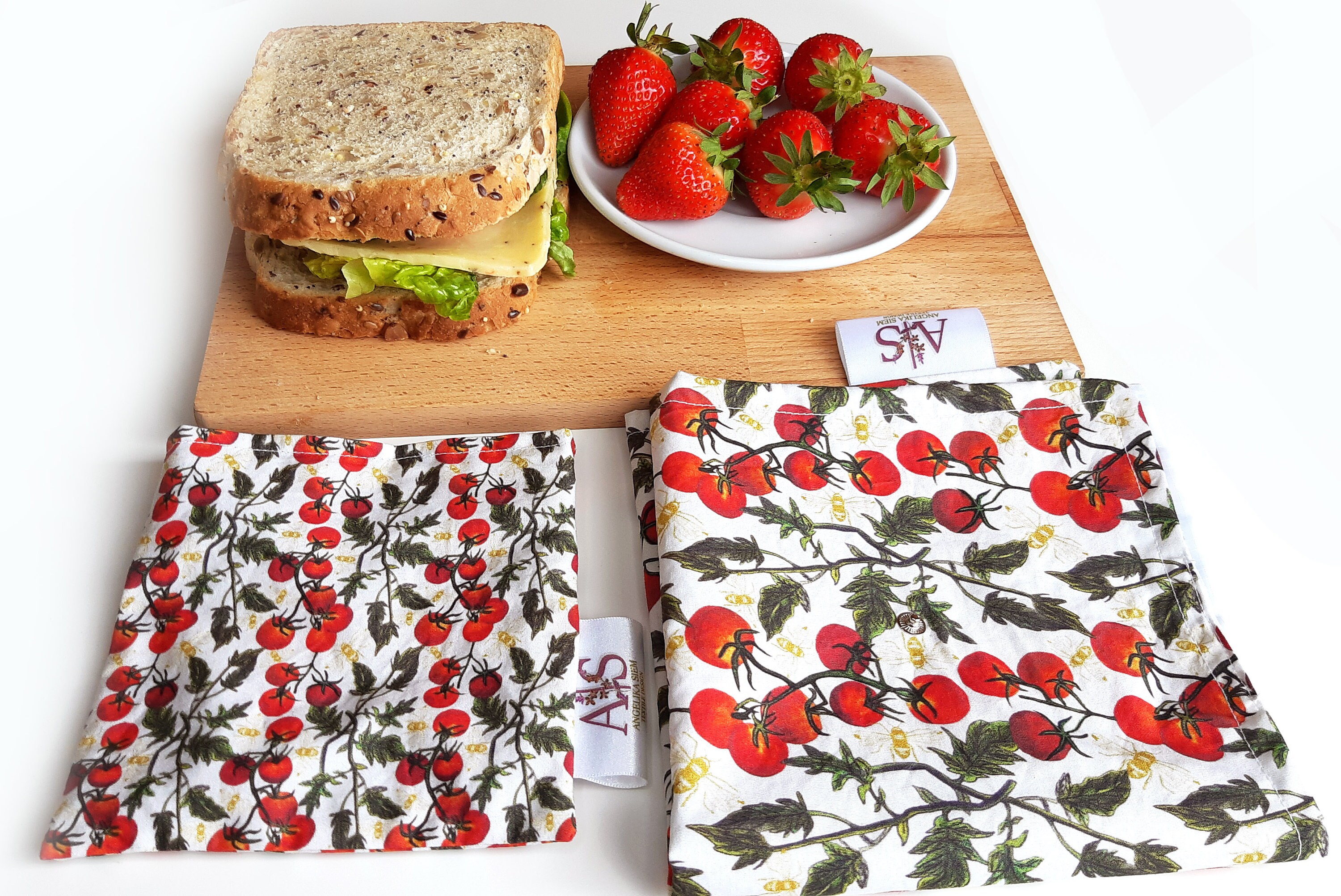 Reusable Sandwich Wrap - Fabric Food Wrapper - Washable Food Wrap - Eco ...
