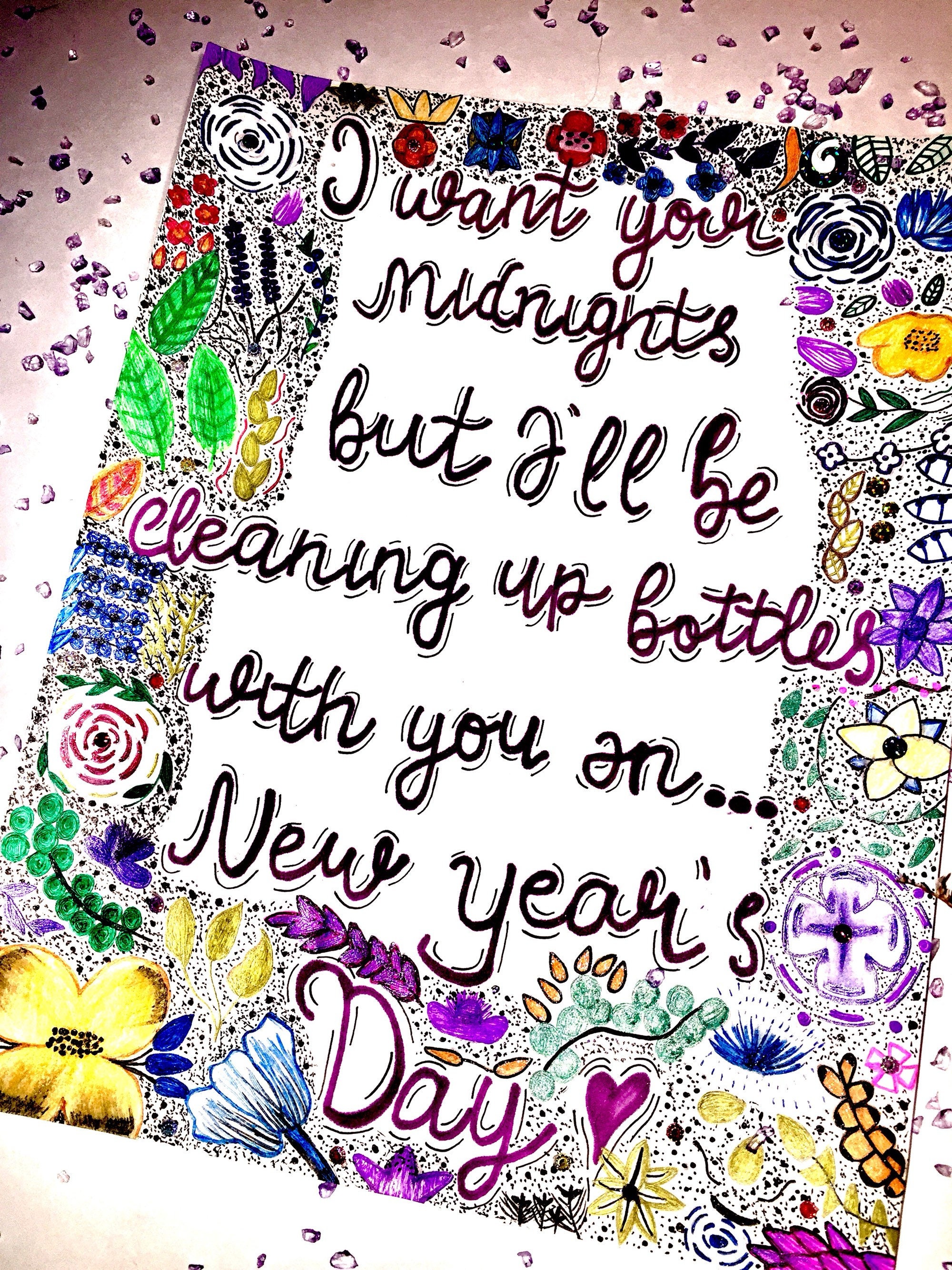 Taylor Swift "new Years Day" Floral Artwork Print in Marker - Etsy UK