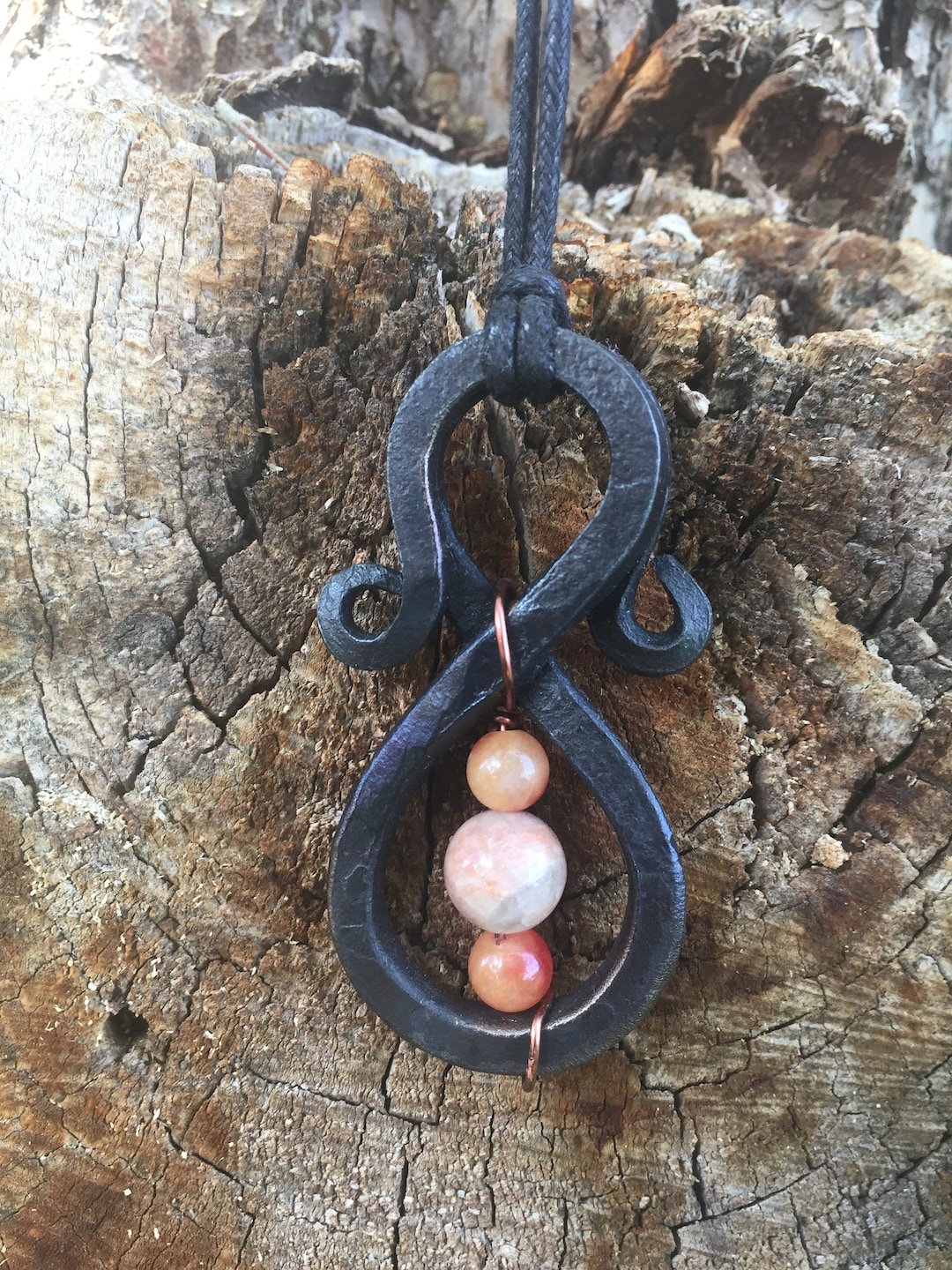 Iron and Stone Pendant, Blacksmith Pendent, Forged Jewelry, Viking ...