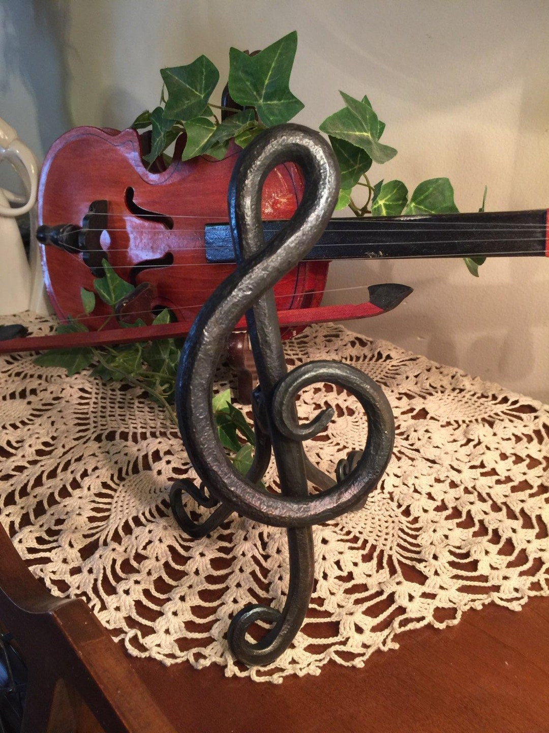 Hand Forged Treble Clef, Musical Notes, Iron Decor - Etsy