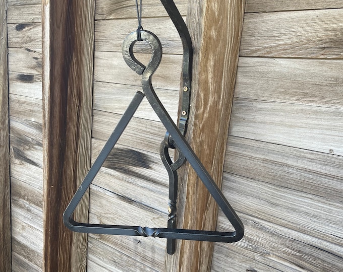 IRON Cowboy Western DINNER TRIANGLE Calling Bell Ringer Et - Etsy