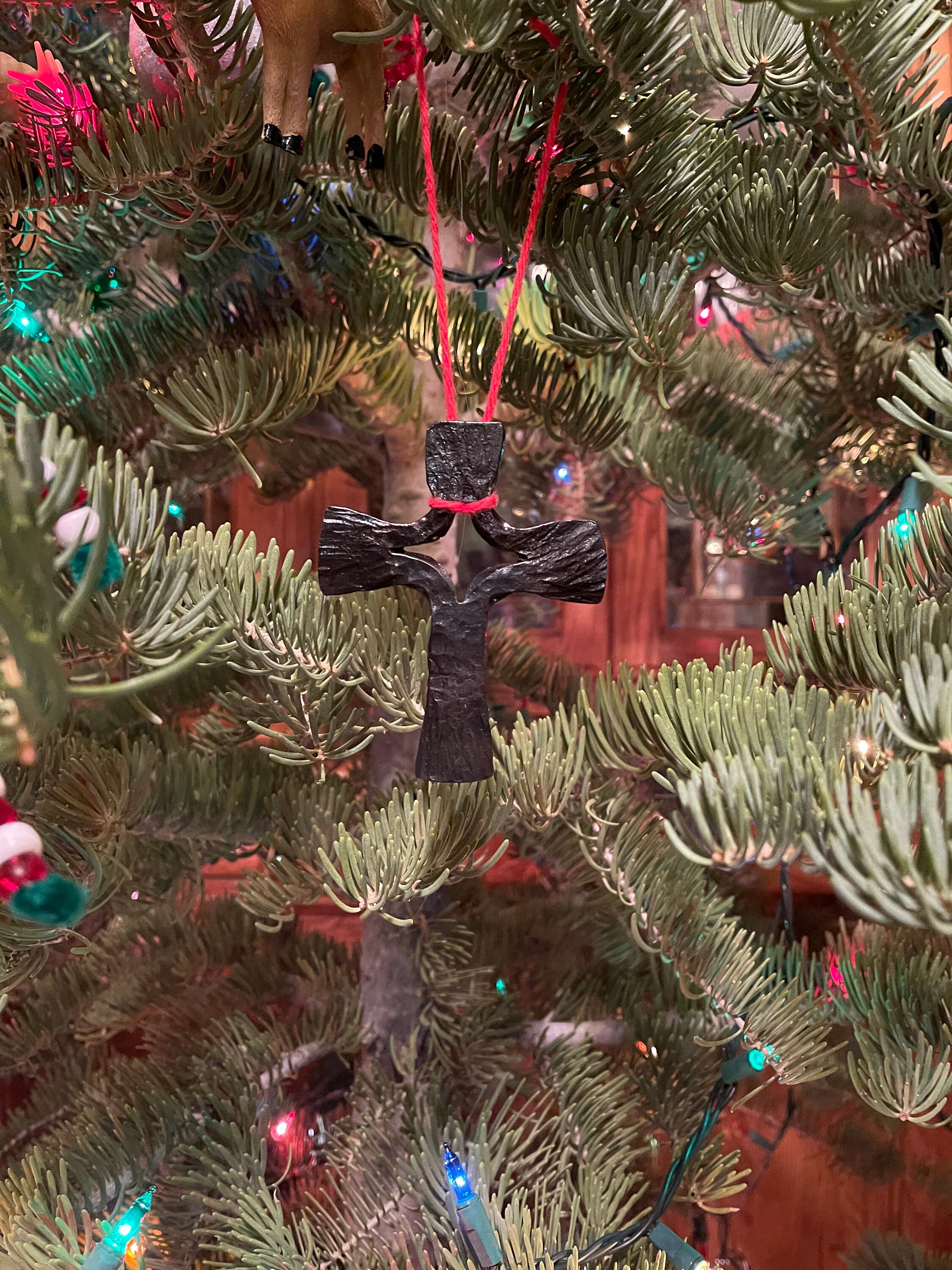 Hand Forged Cross, Hand Forged Christmas Tree Ornament, Christmas Tree ...