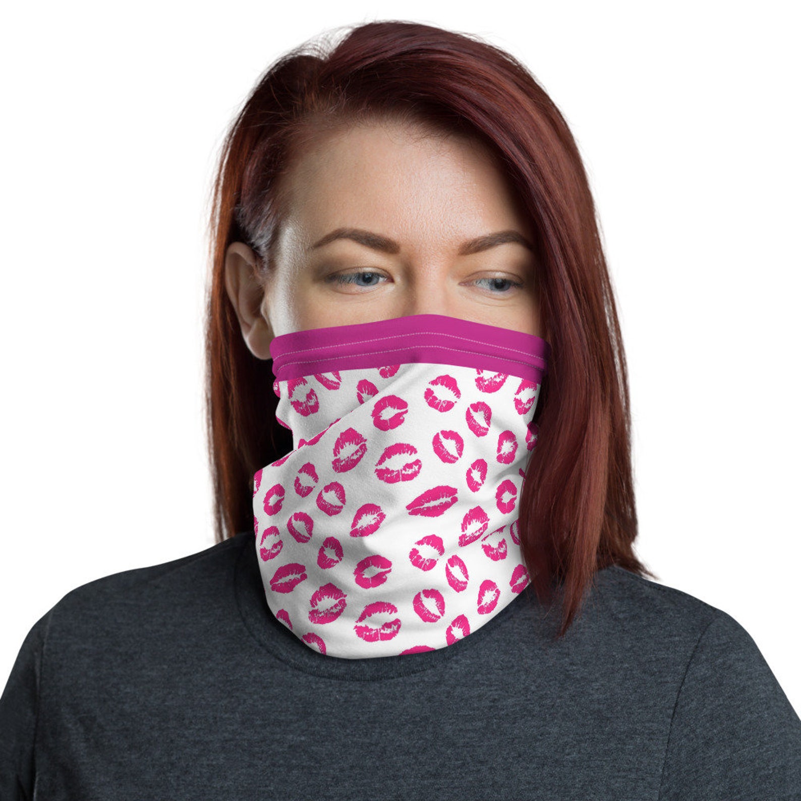 PINK LIPS Reusable Face Mask Face Mask With Lips Lips Face Mask ...