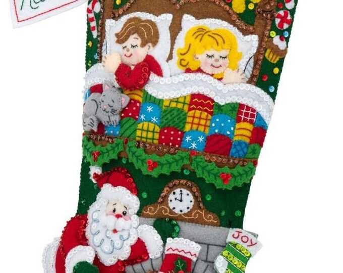Twas the Night Before Christmas Stocking Kit Only - Etsy