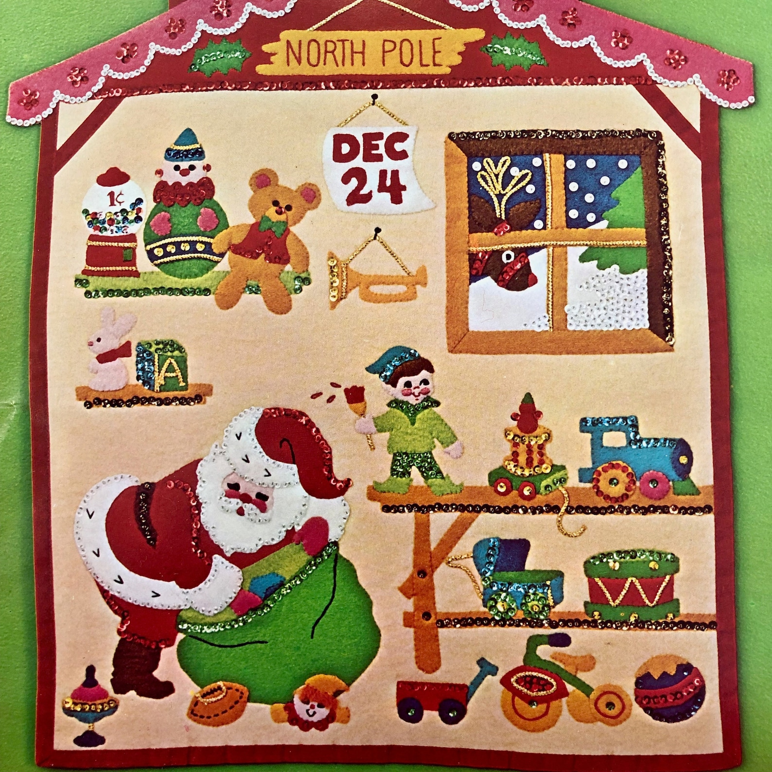 Santa's Workshop (vintage Design) Wall Hanging - Etsy