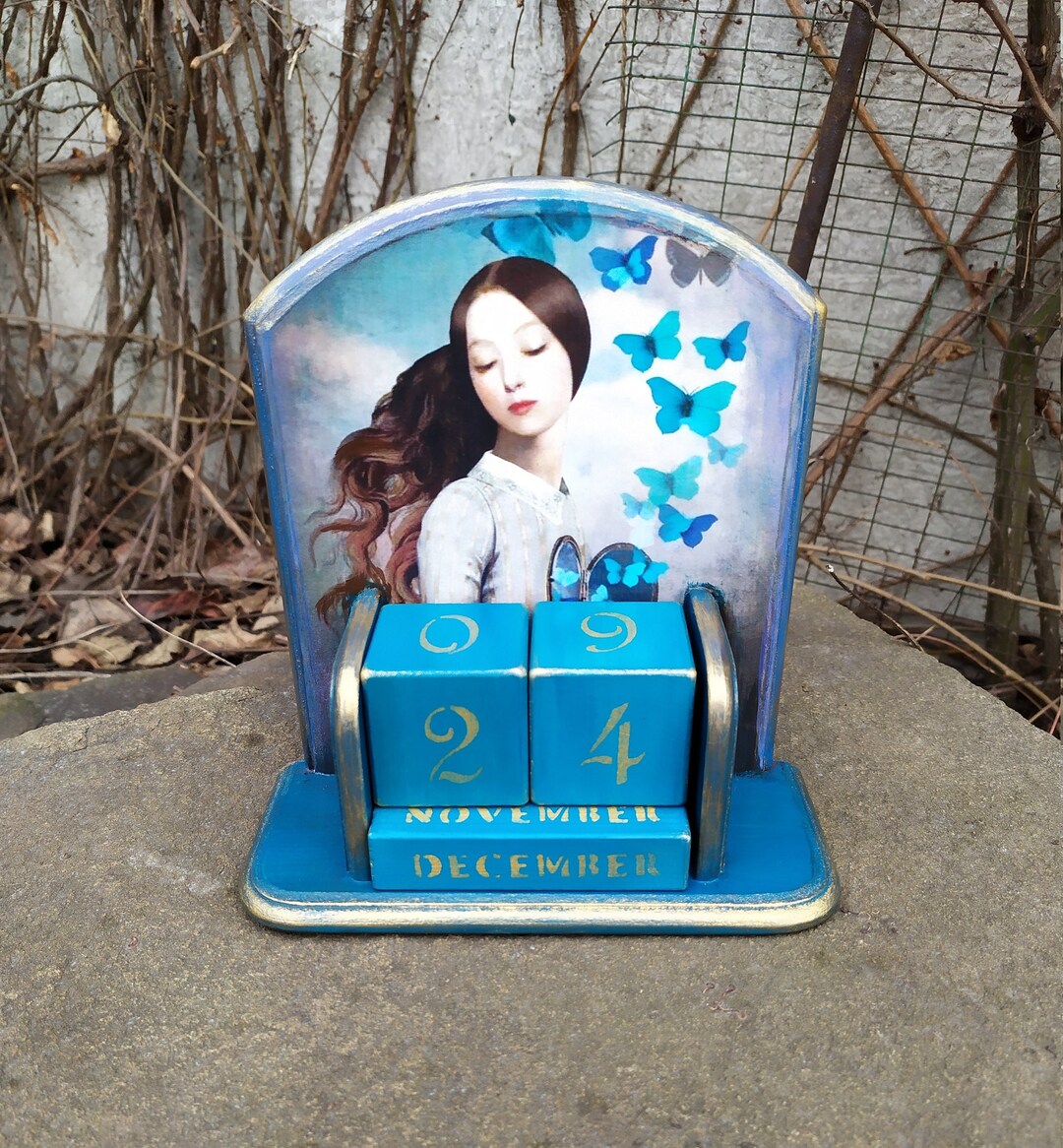 Perpetual Block Calendar 2024, Wooden Calendar - Etsy