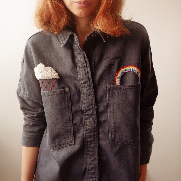 Embroidered Denim - Etsy