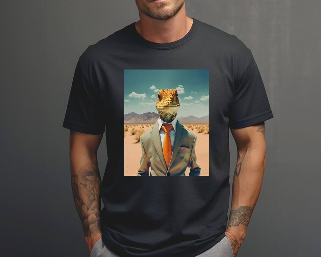 Gray Suited Desert Lizard T-shirt I Reptile Lover T-shirt I Cottagecore ...