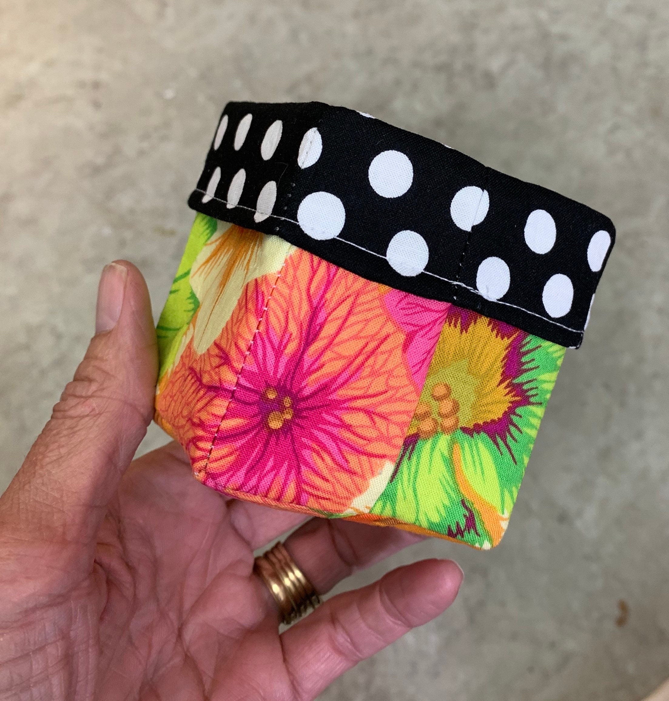 Crisp Cornered Cube Pattern Fabric Bucket Fabric Bin | Etsy