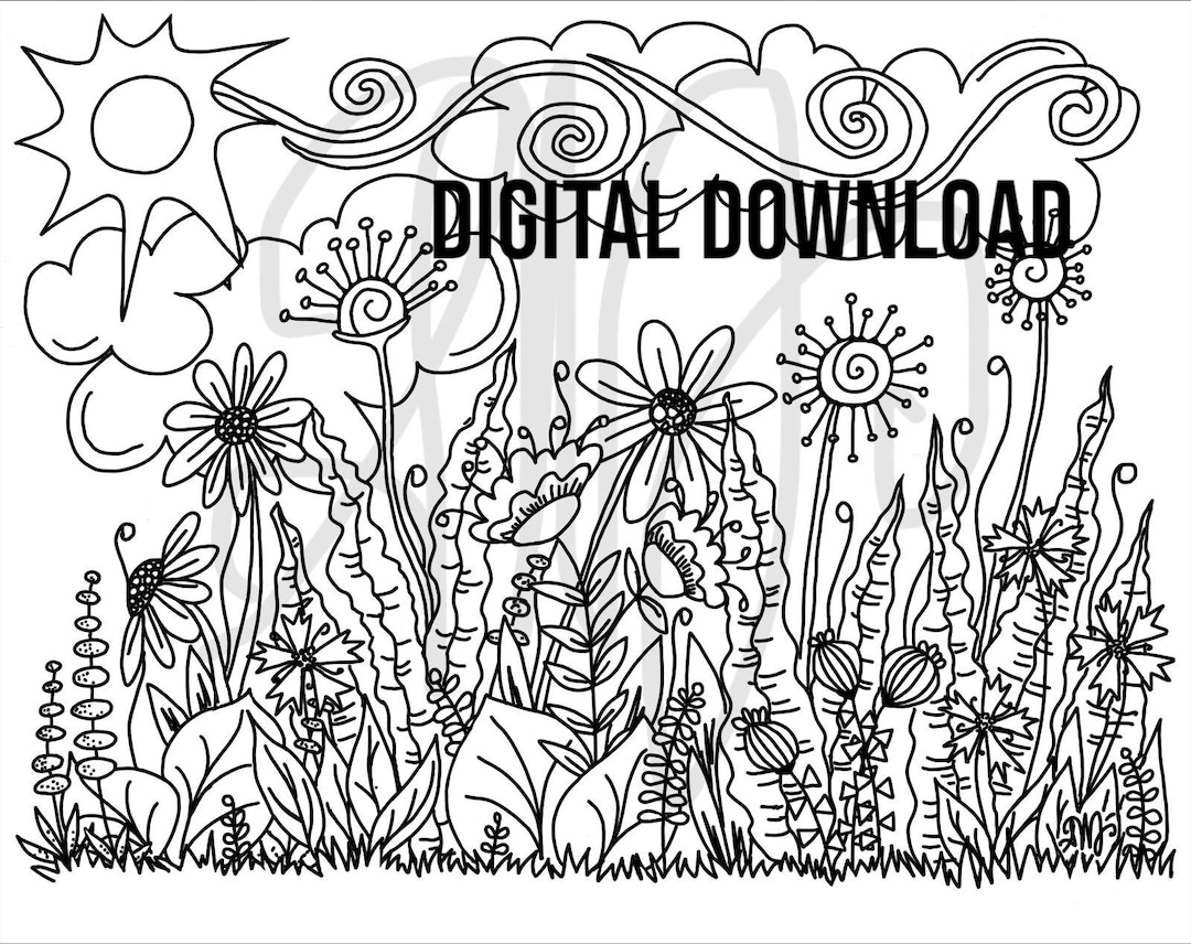 Coloring Page, Doodle Coloring Page, Mindful Coloring, Botanical ...