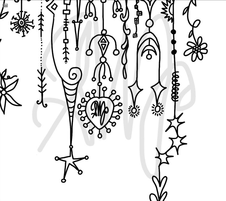 Whimsical Dangle Doodle Coloring Page: Mindful Line Art (PDF Download ...