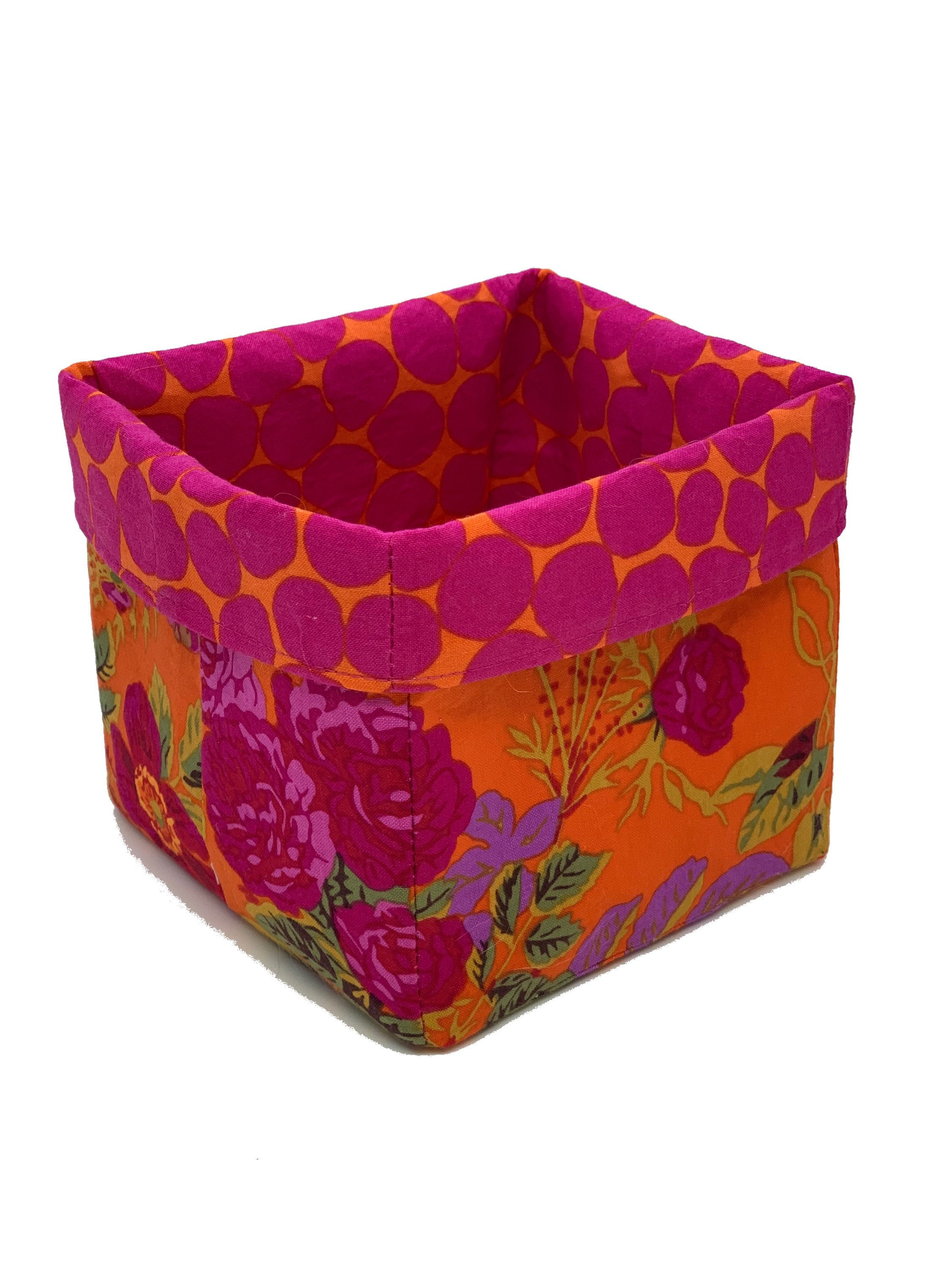 Crisp Cornered Cube Pattern Fabric Bucket Fabric Bin | Etsy