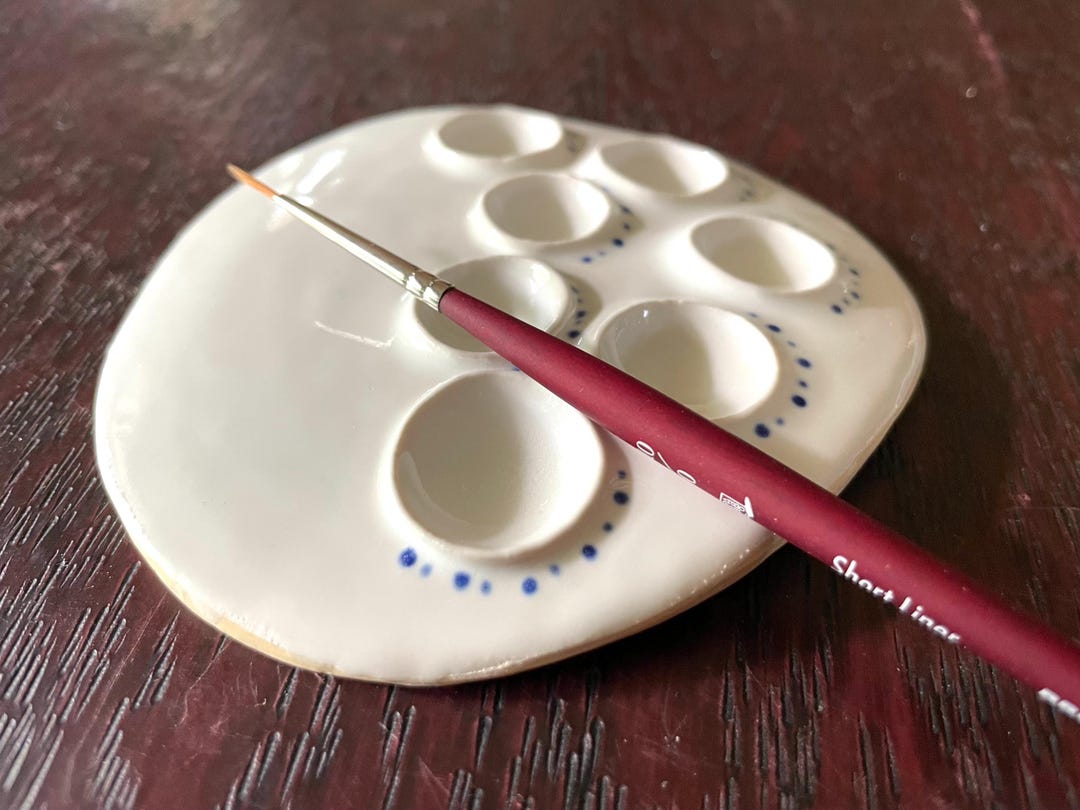 Handmade Ceramic Watercolor Palette: White Clay Artist Palette With ...