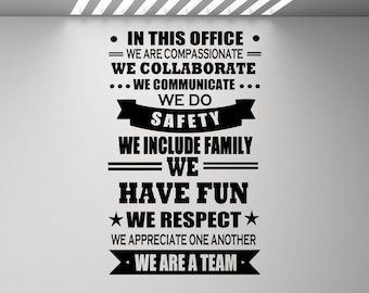 Teamwork Poster Wall Decal Office Sign Team Work Quote | Etsy