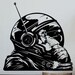 Thinking Monkey Wall Decal Astronaut Thinker Wall Art Chimpanzee Gift ...