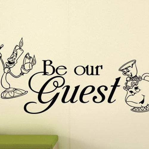 Be Our Guest Wall Decal Sign Beauty and the Beast Poster Walt - Etsy