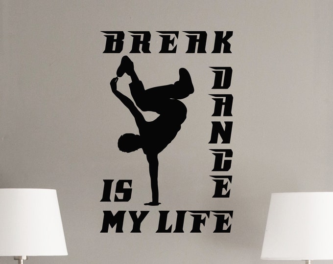 Leaping Dancer Wall Decal Vinyl Sticker Dance Studio Bedroom Wall Home ...