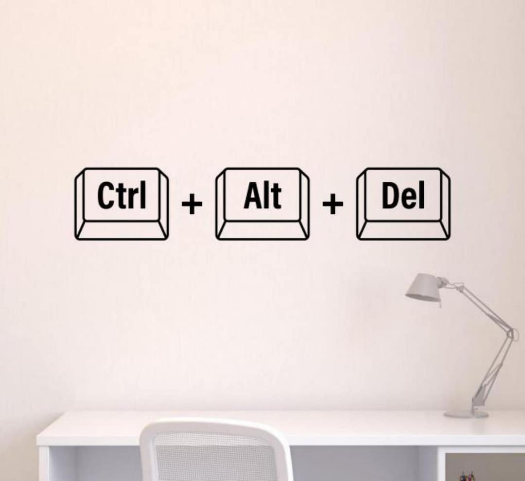 Ctrl Alt Del Wall Decal Vinyl Sticker IT Computer Technology Decor Sign ...