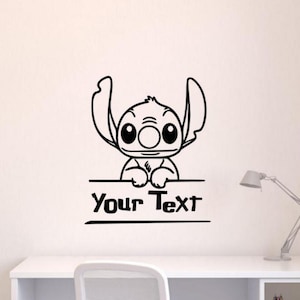 Personalized Stitch Wall Decal Vinyl Sticker Custom Name Ohana Decor ...