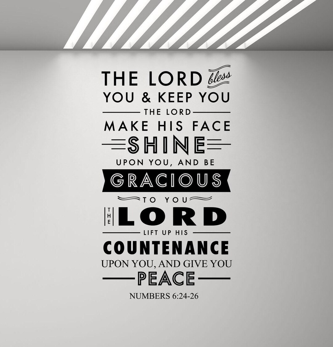 Numbers 6 24-26 Wall Decal the Lord Bless You Religious Quote Sign ...