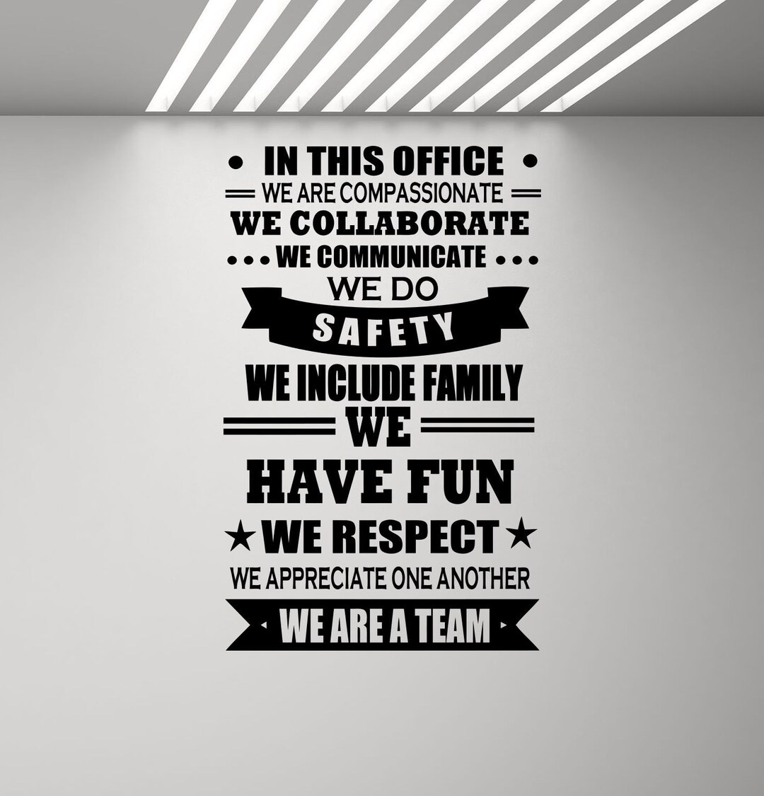 In This Office Sign We Are A Team Wall Decal We Do Teamwork Poster ...