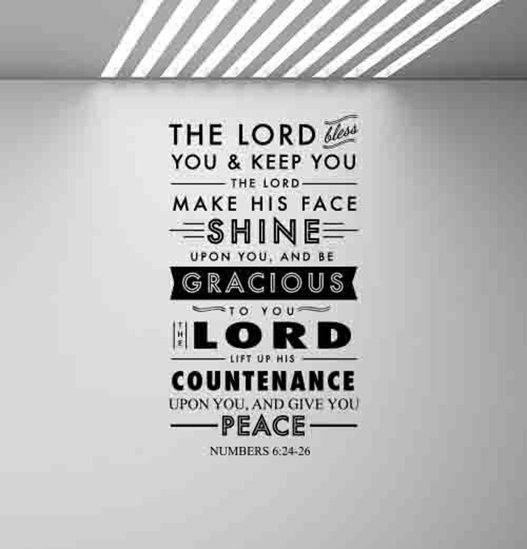 Numbers 6 24-26 Wall Decal the Lord Bless You Religious Quote Sign ...