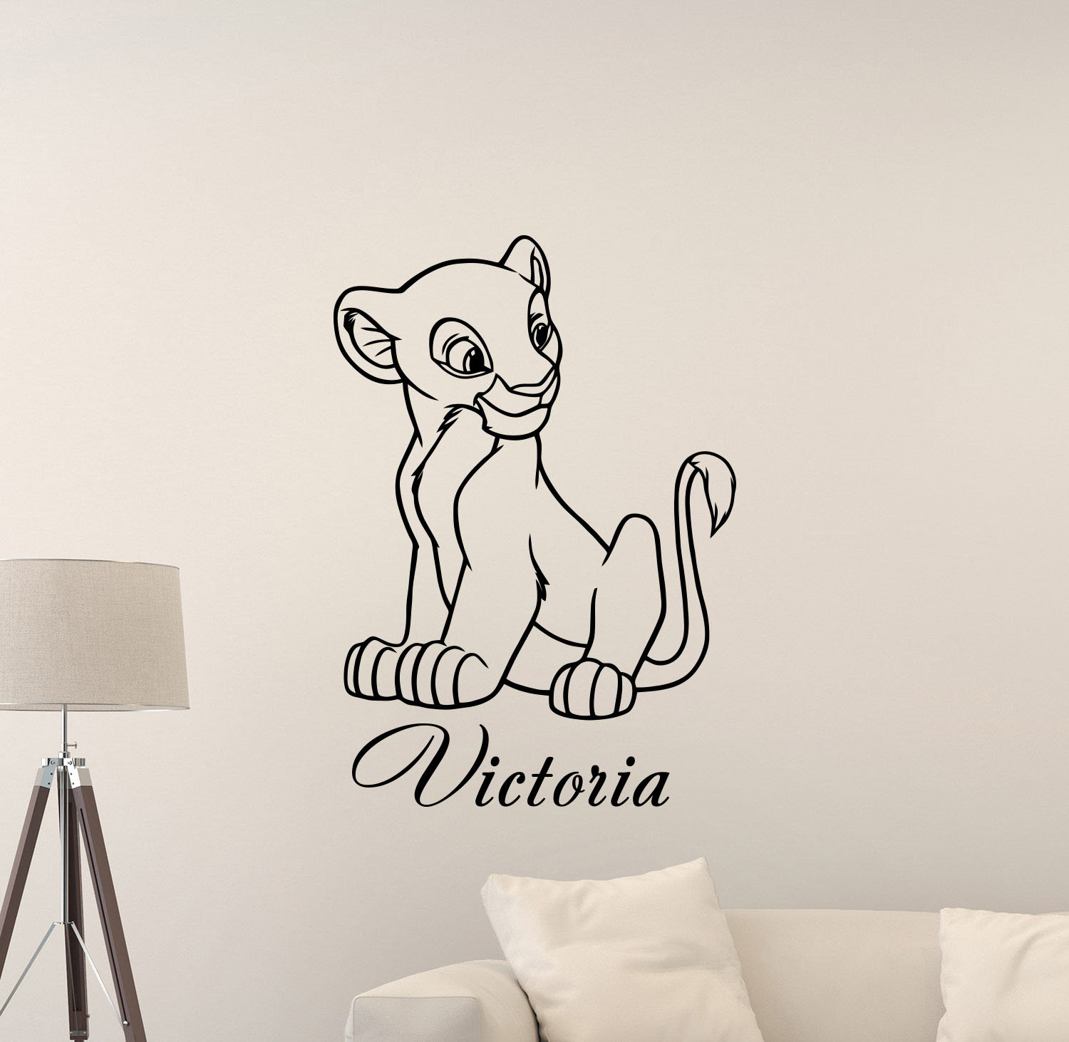 Personalized Nala Lion King Wall Decal Baby Custom Name Disney | Etsy