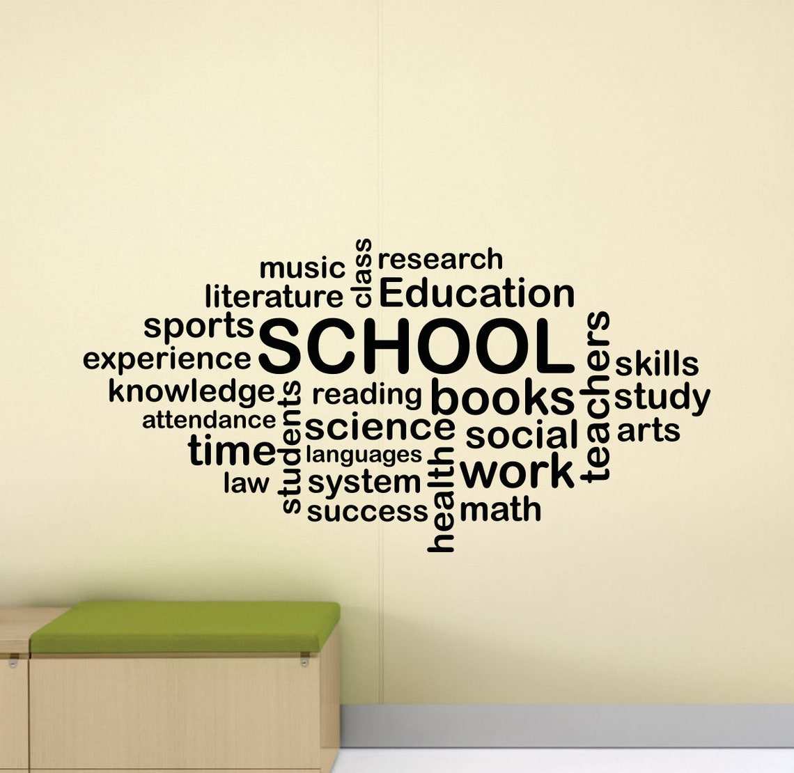 School Wall Decal School Poster Education Sign Classroom Word - Etsy