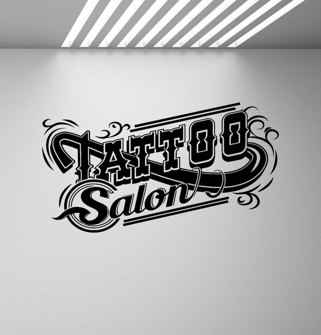 Tattoo Salon Wall Decal Tattoo Shop Sign Logo Poster Studio Design Door ...