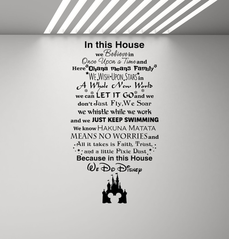 In This House We Do Disney Wall Decal Playroom Sign Quote - Etsy UK