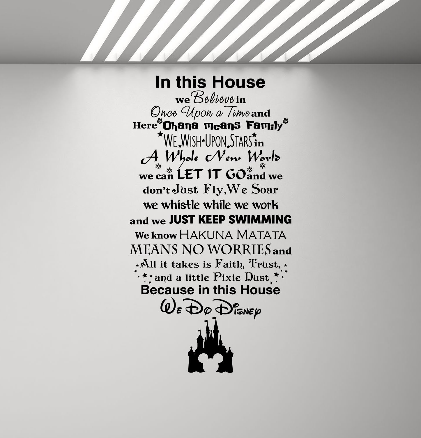 In This House We Do Disney Wall Decal Playroom Sign Quote - Etsy Canada