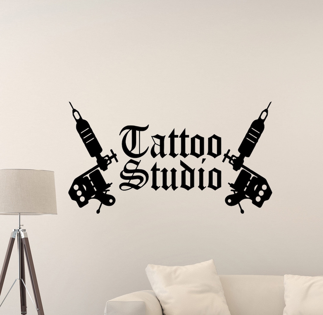 Tattoo Studio Wall Decal Tattoo Machine Shop Sign Logo Salon Poster ...