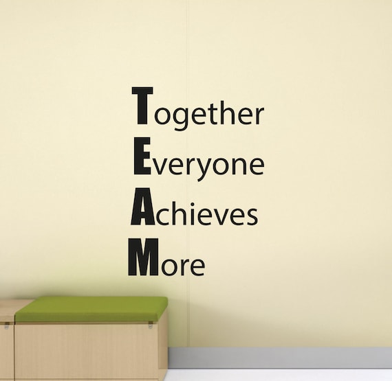 Together Everyone Achieves More Wall Decal Teamwork Poster | Etsy