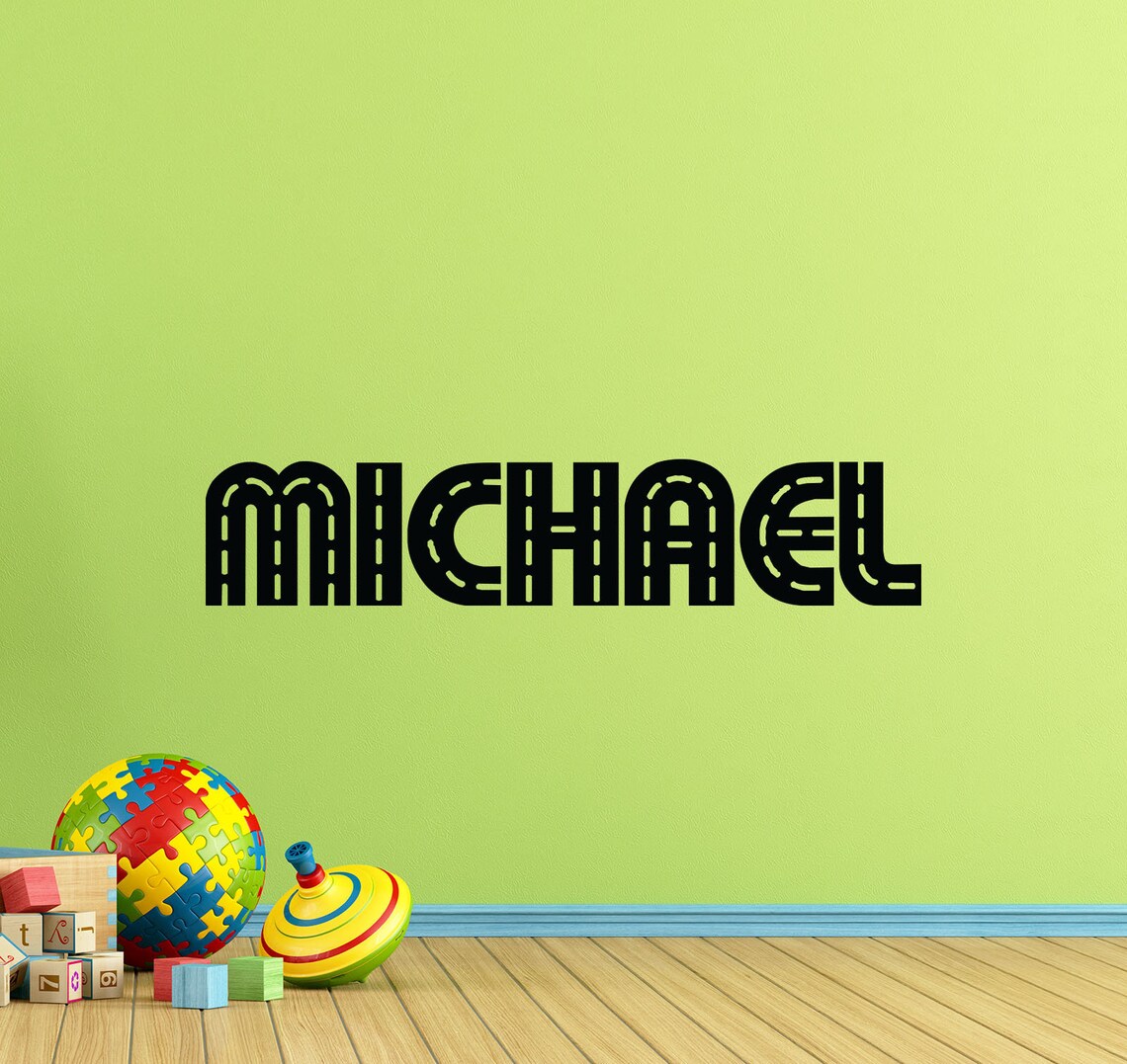 Personalized Name Racing Wall Decal Custom Tire Track Road - Etsy