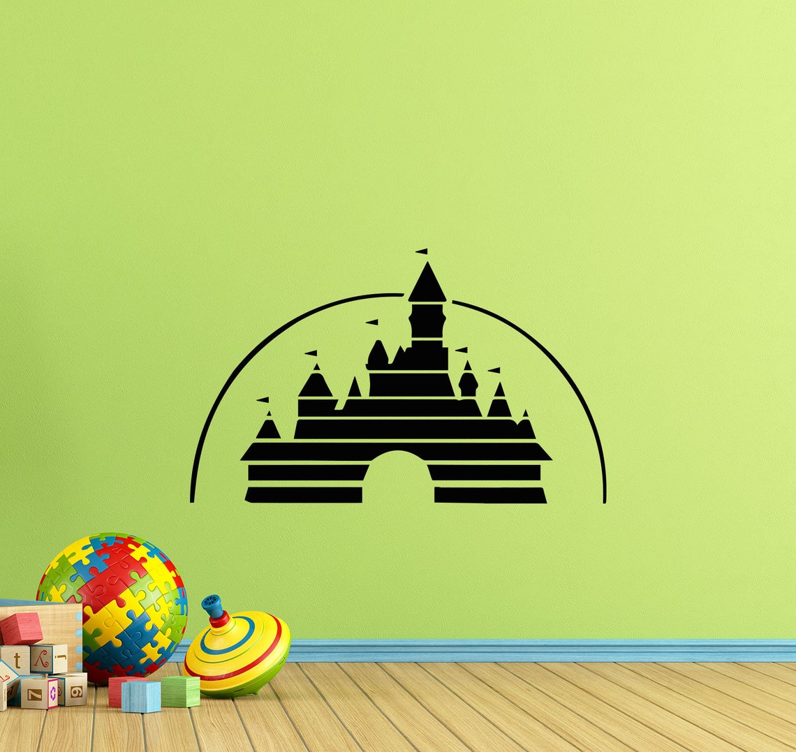 Disney Castle Wall Decal Sign Disneyland Gift Gaming Room Kids Poster ...