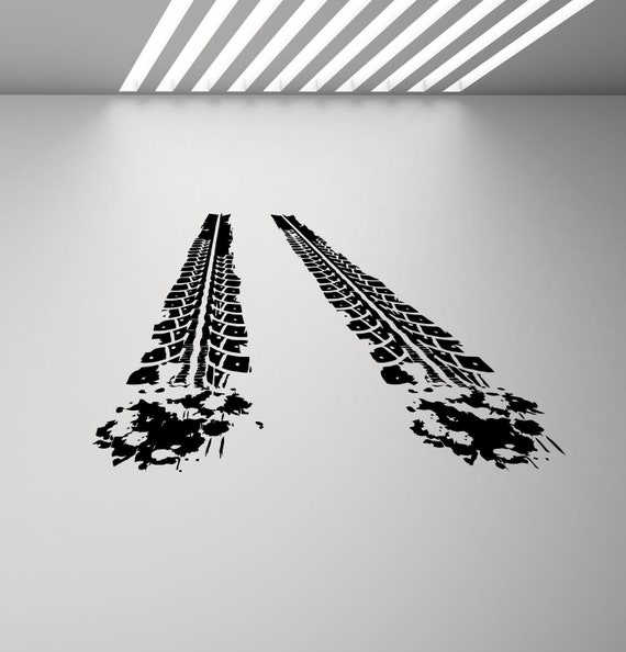 Tire Track Wall Decal Wheel Prints Traces Kids Gifts Car Bed | Etsy