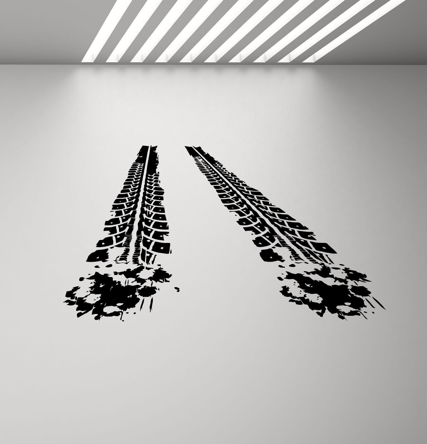 Tire Track Wall Decal Wheel Prints Traces Kids Gifts Car Bed Poster ...