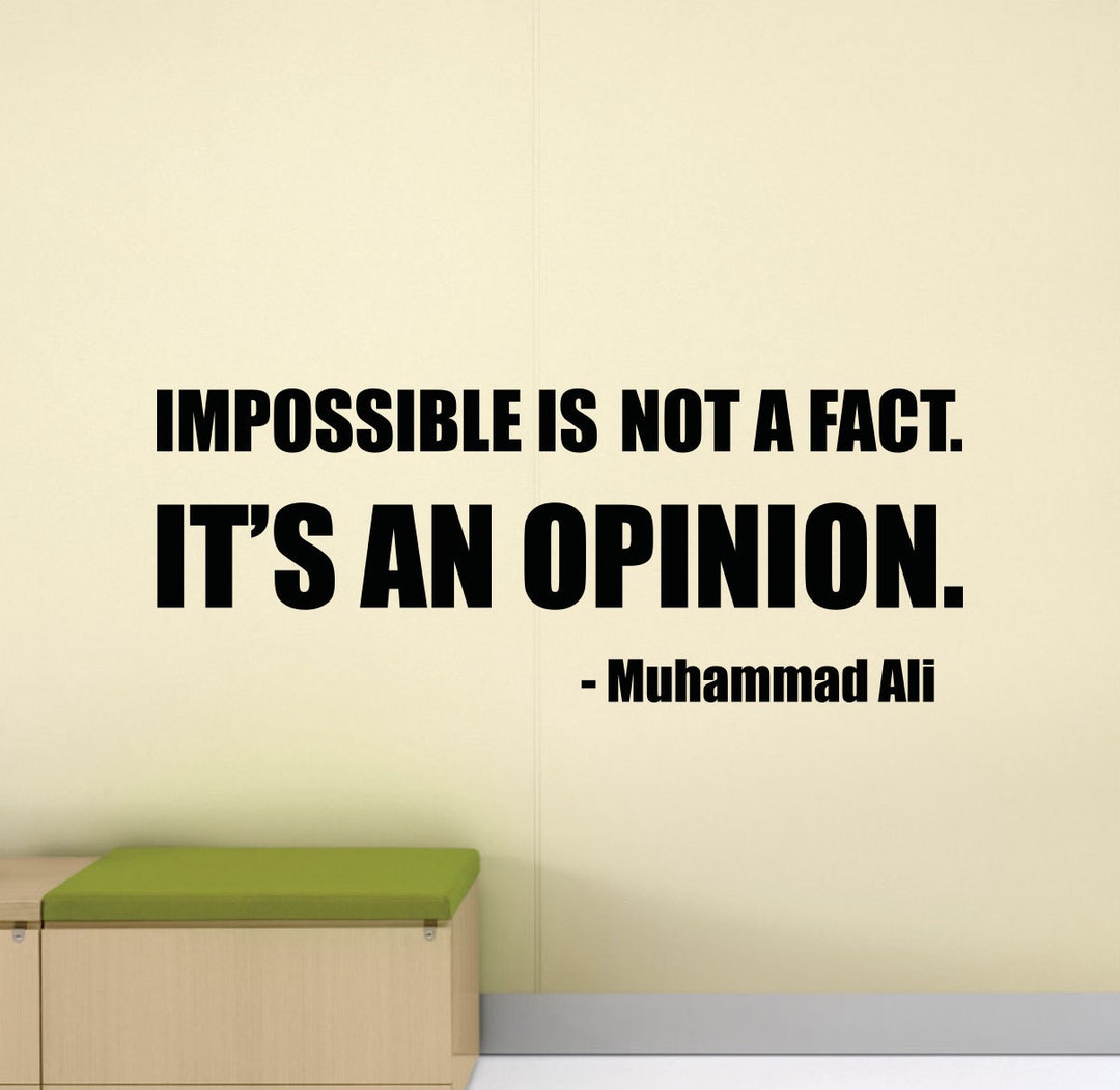 Muhammad Ali Quote Wall Decal Impossible is Not a Fact Boxing - Etsy