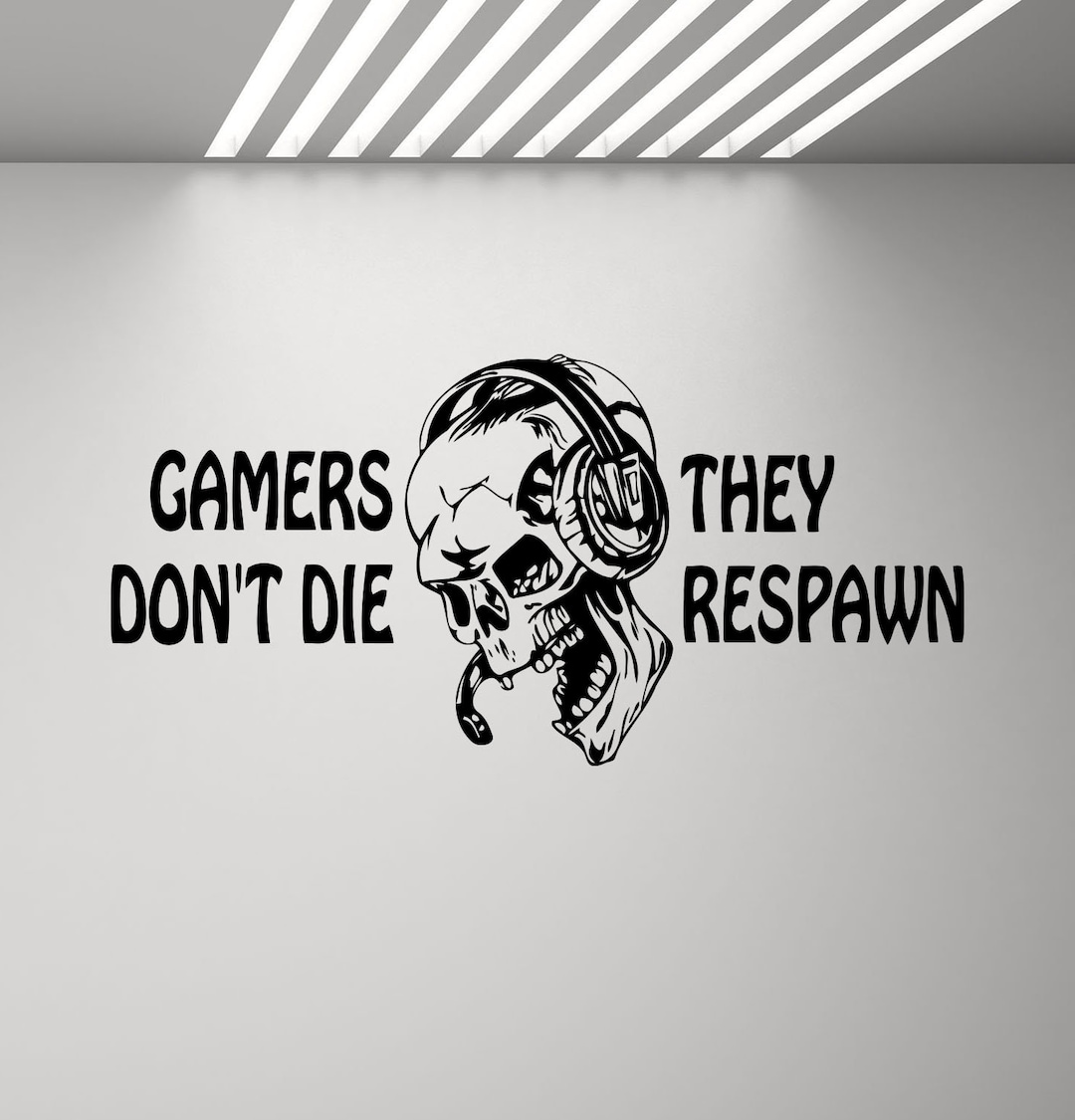 Gamers Don't Die They Respawn Wall Decal Video Game Gifts Kids PS4 Xbox ...