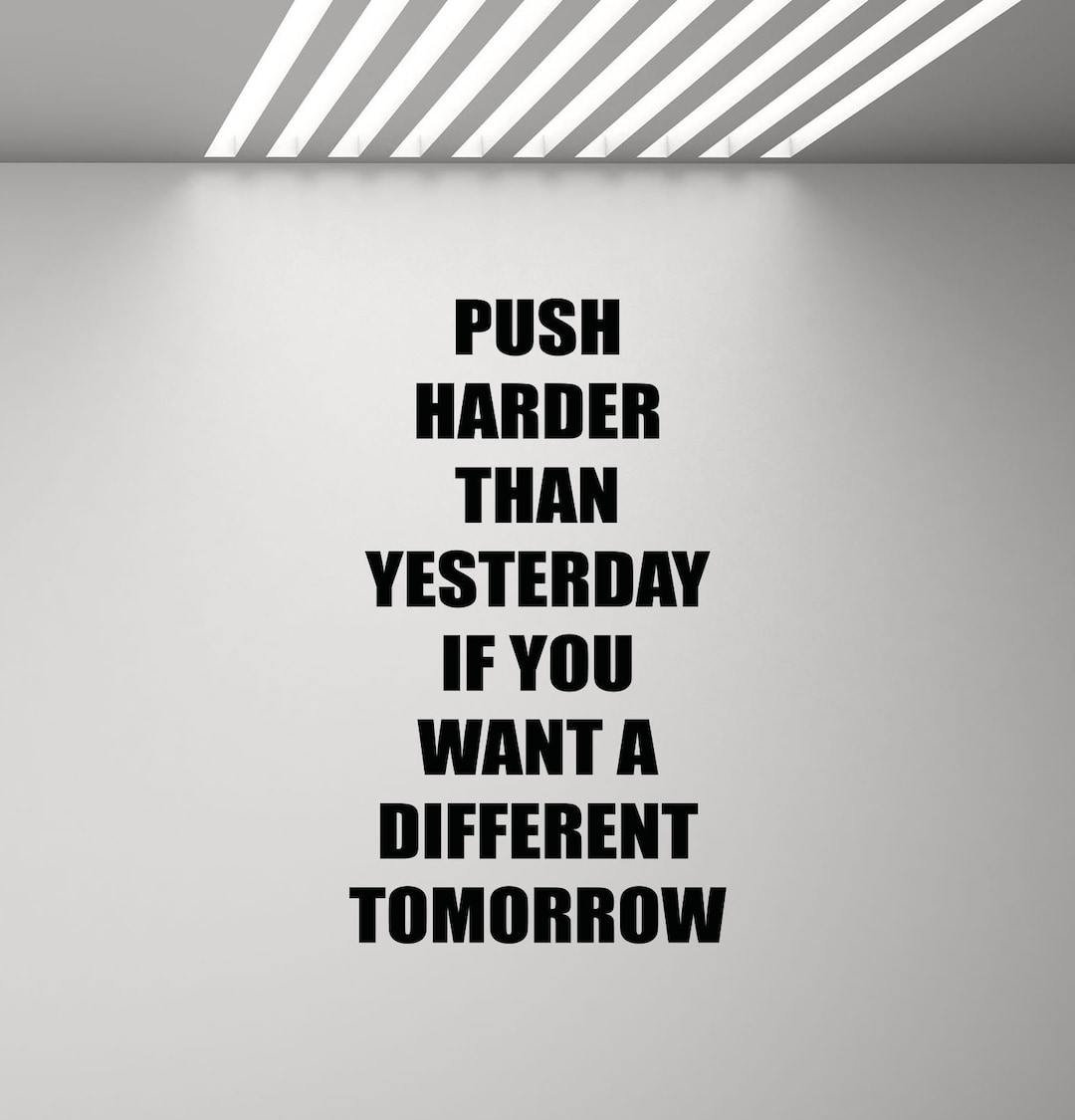 Push Harder Than Yesterday Quote Wall Decal Fitness Poster Sport ...