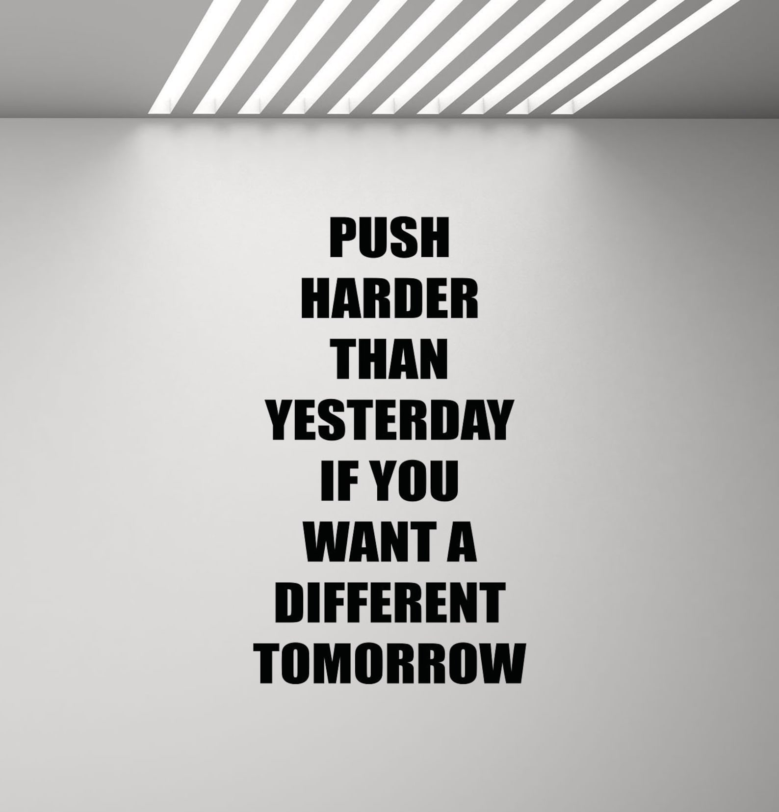 Push Harder Than Yesterday Quote Wall Decal Fitness Poster | Etsy