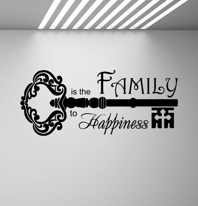 Family Is The Key To Happiness Wall Decal Sign House Quote | Etsy
