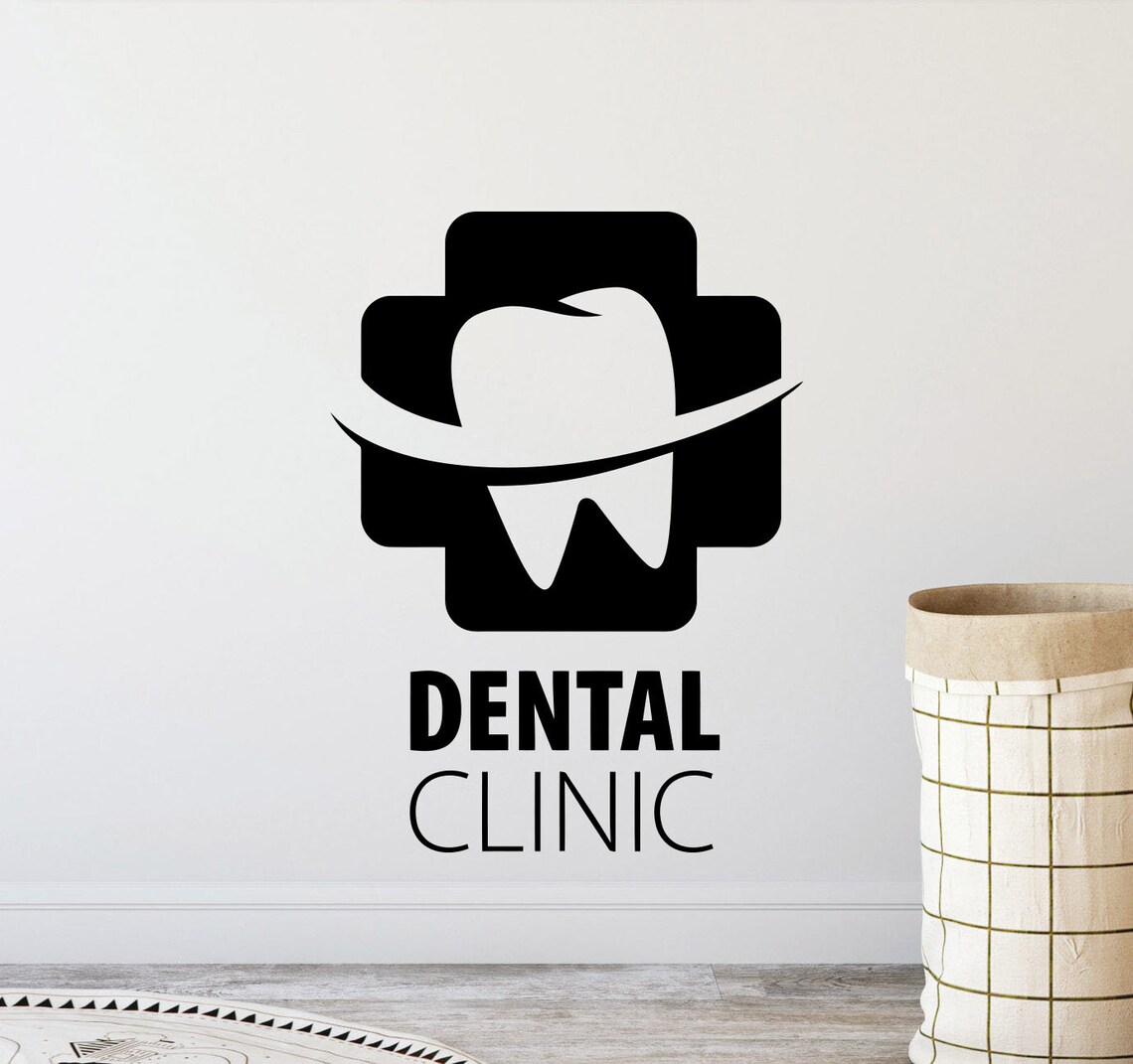 Dental Clinic Wall Decal Dentist Sign Logo Stomatology Teeth Decal ...