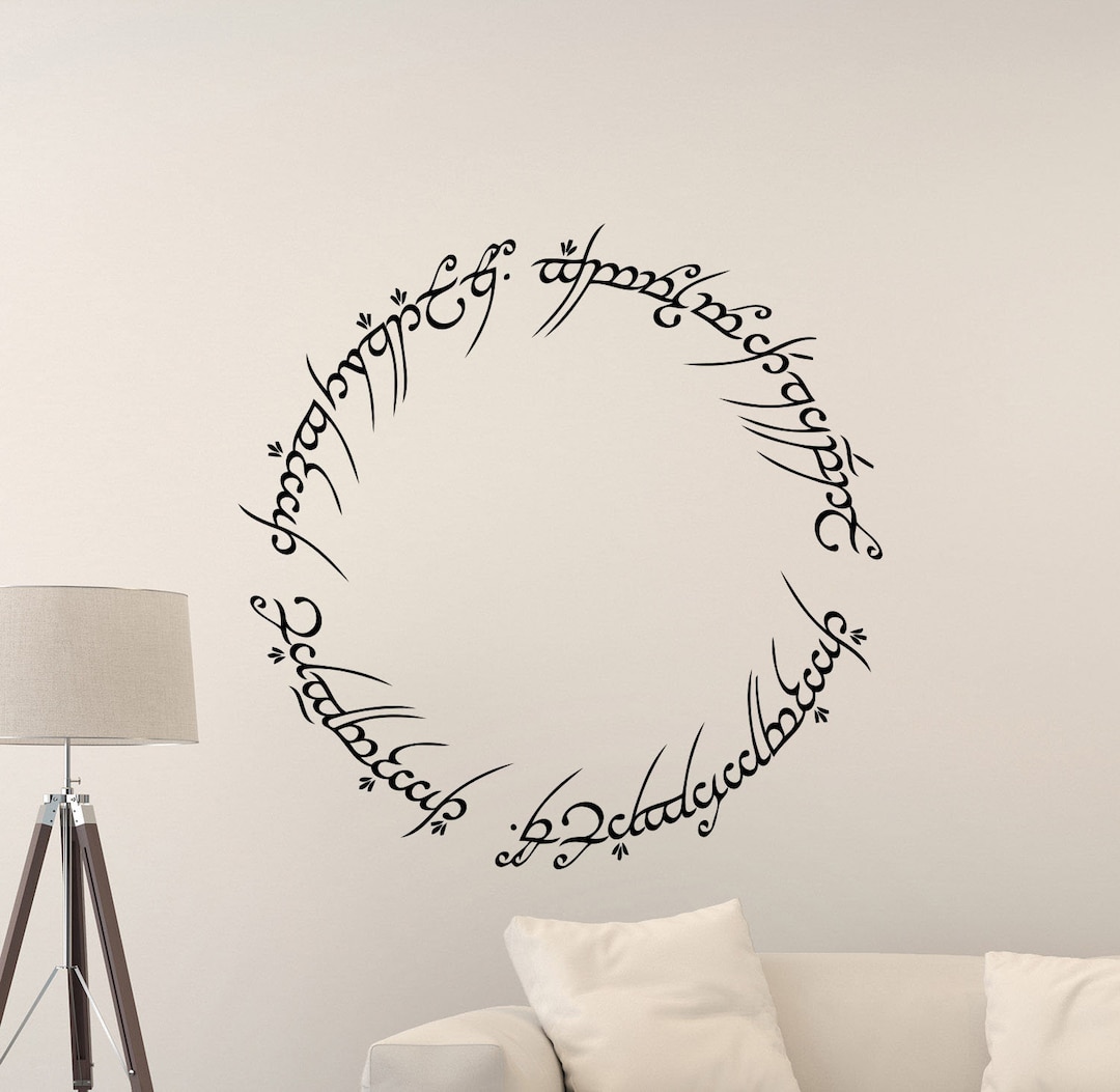 LOTR Wall Decal Ring of Power Sign Lord of the Rings Quote Poster Movie ...