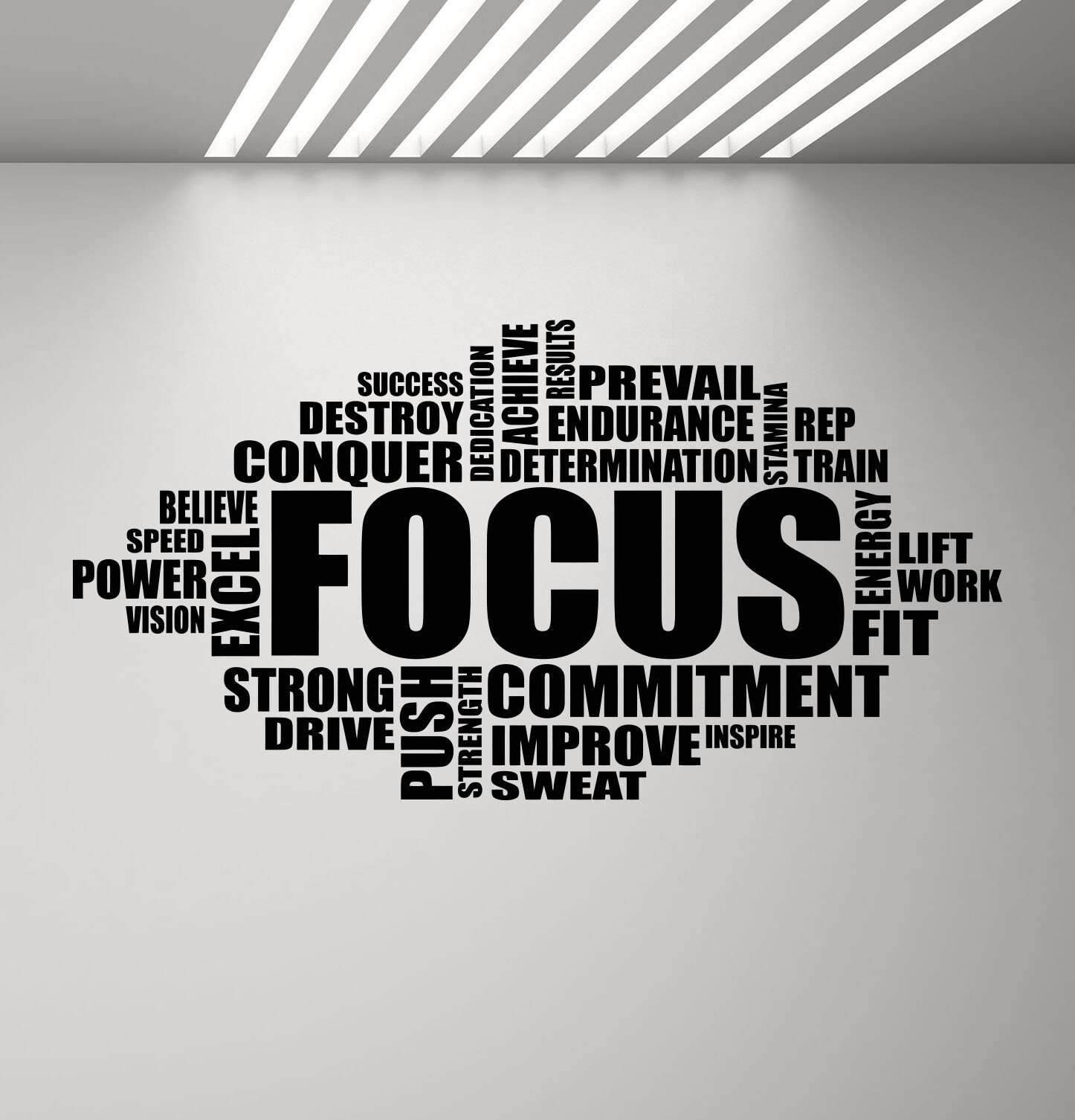 MOTIVATIONAL WORDS Motivation Gym Vinyl Lettering Wall Art Decal Decor MOTIVATIONAL WORDS Motivation Gym Vinyl Lettering Wall Art Decal Decor