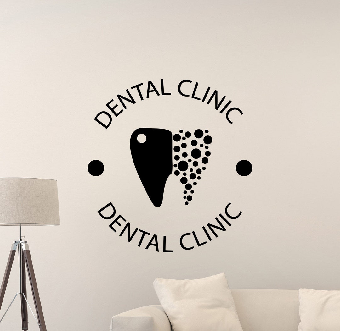 Dental Clinic Wall Decal Vinyl Sticker Dentist Sign Tooth Logo ...