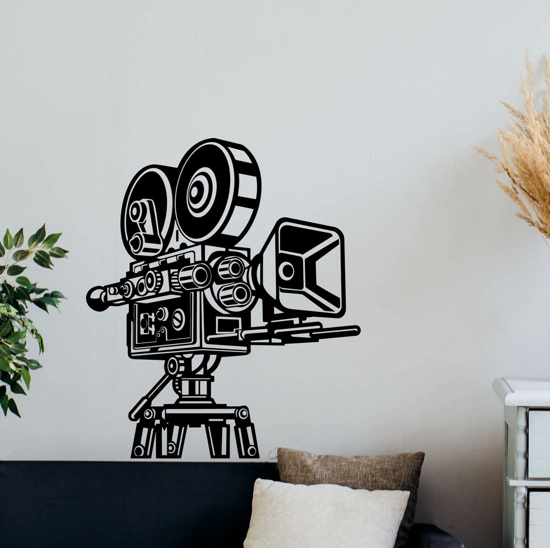 Camera Wall Decal Cinema Decal Movie Mural Video Film Decor Gift Vinyl ...