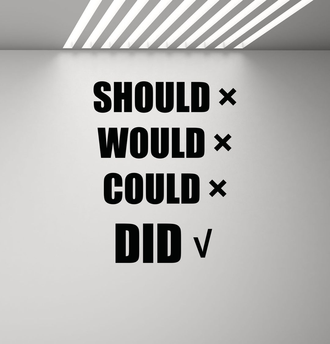 Gym Wall Decal Sign Should Would Could Did Quote Home Office Poster ...