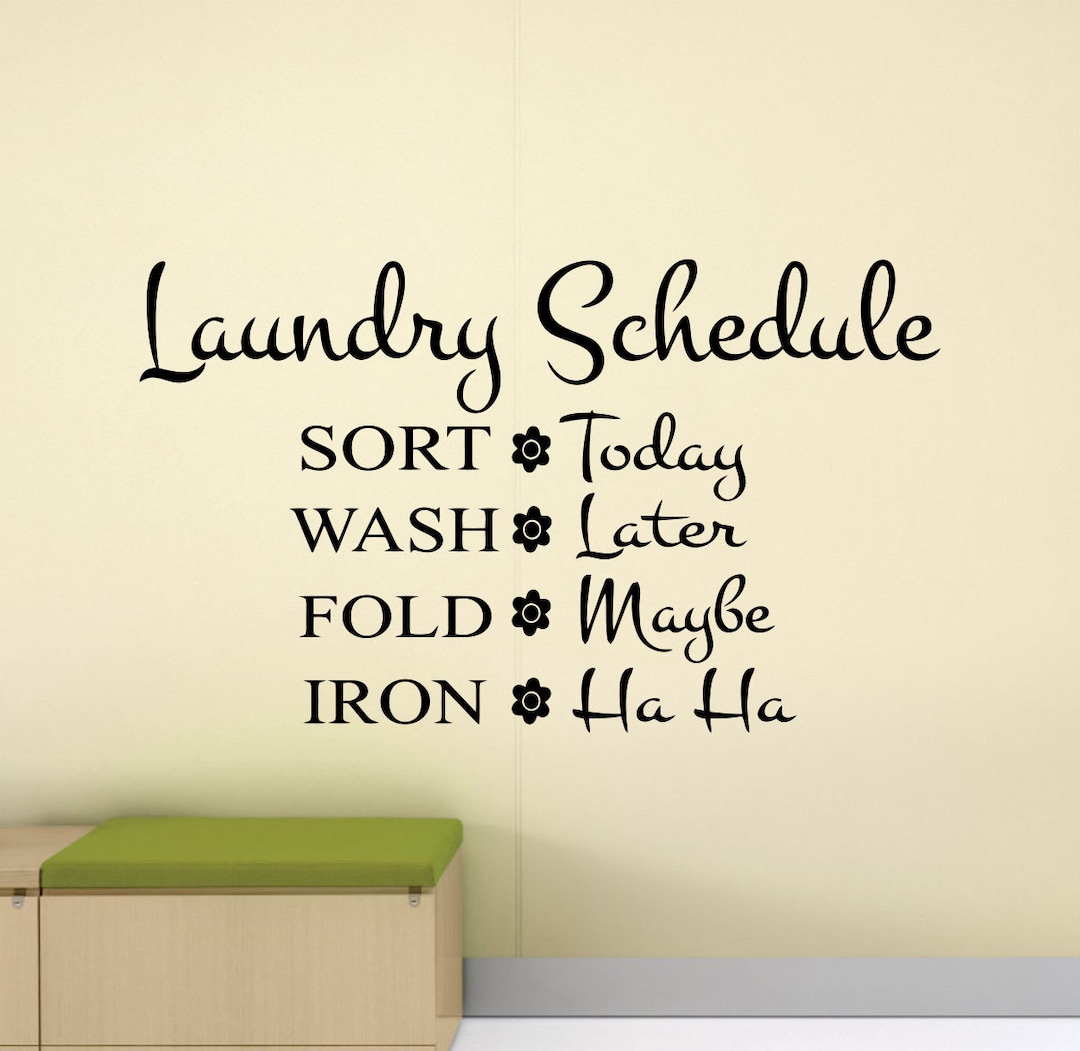Laundry Wall Decal Laundry Room Sign Laundry Rules Shedule Bathroom ...