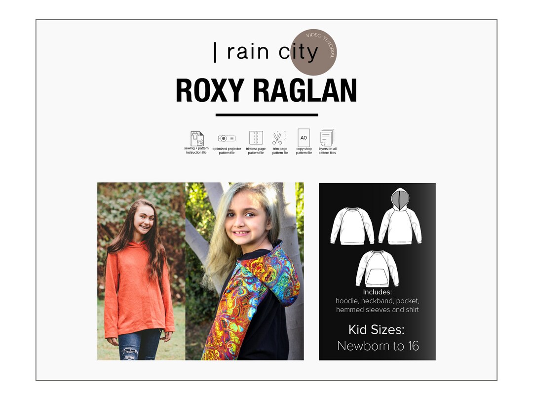PDF Sewing Pattern Roxy Raglan Sewing Pattern Baby to Big - Etsy